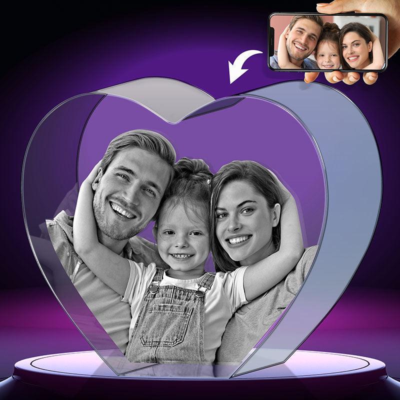 Custom Photo Crystal 3D - Heart Shape Frame – GiftShire