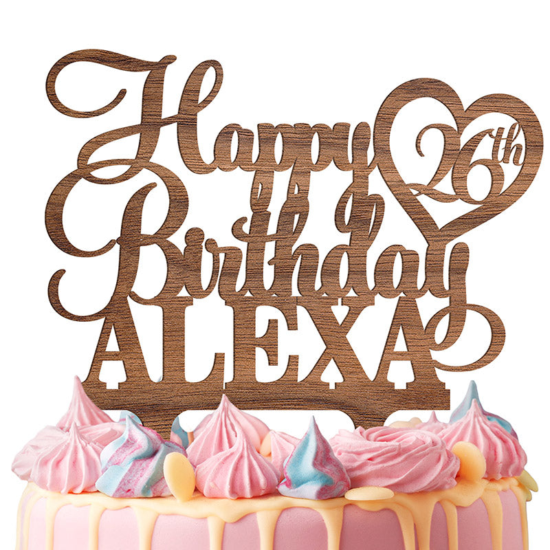 Personalized Birthday Cake Topper - Cutout Name & Year – GiftShire