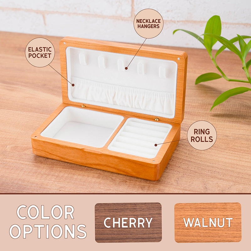 Custom Name Engraved Personalized Jewelry Wood Box for Her – GiftShire