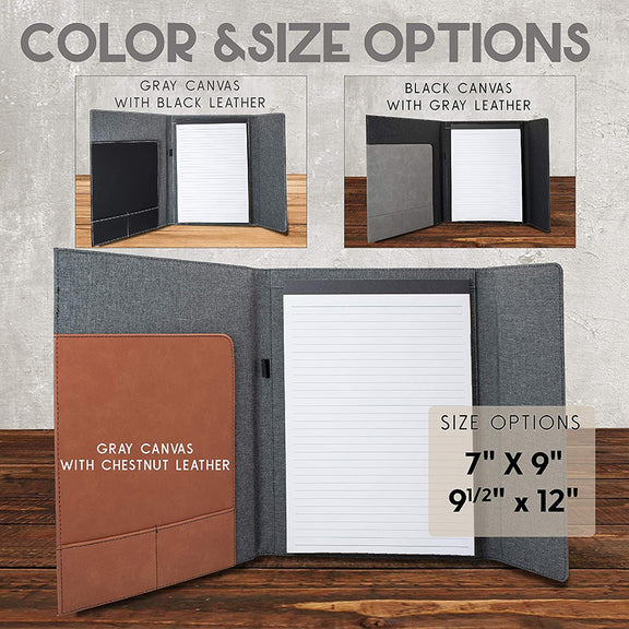 Personalized Canvas Padfolio – 50 Sheets Inner Notepad – GiftShire