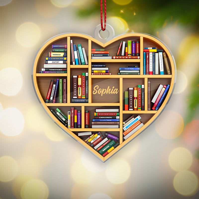 Personalized Heart Bookshelf Ornament for Booklovers – GiftShire