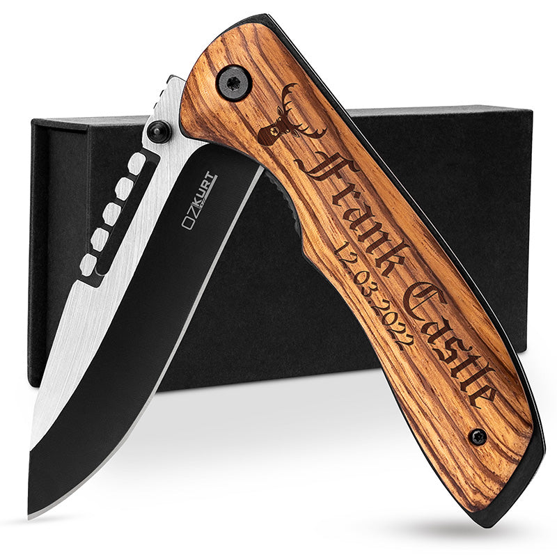 Personalized Ozkurt Knife with Pocket Clip – GiftShire