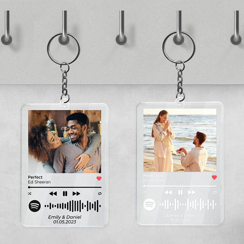 Spotify Music Player Keychain with Custom Photo For Couples – GiftShire