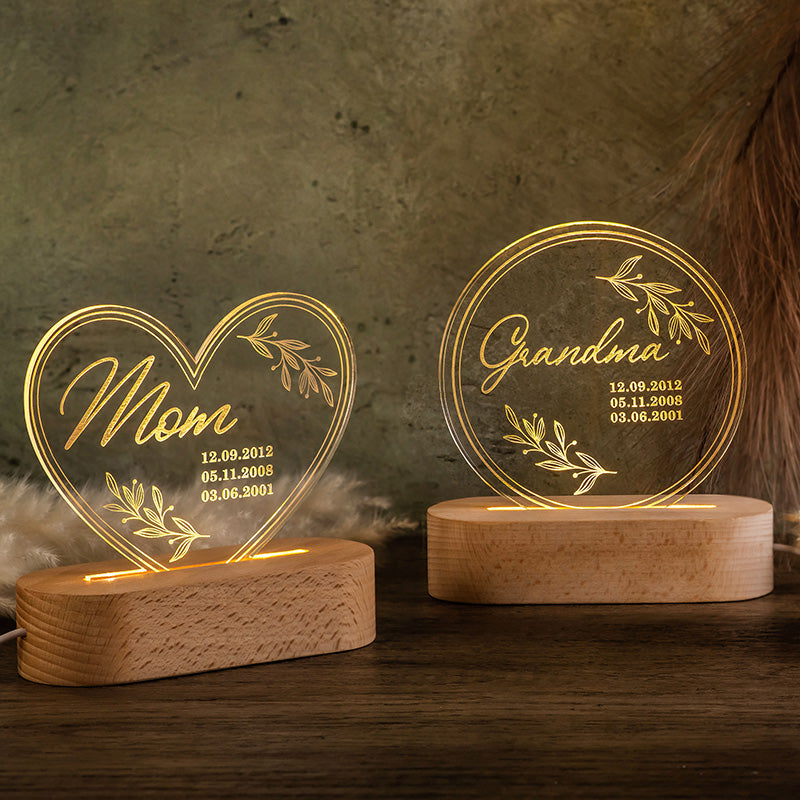 Gifts for Mom & Grandma – Custom Engraved Night Lights – GiftShire