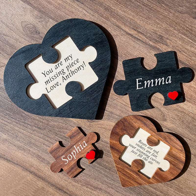 Valentine's Personalized Heart Shaped Puzzle Sign for Couples – GiftShire